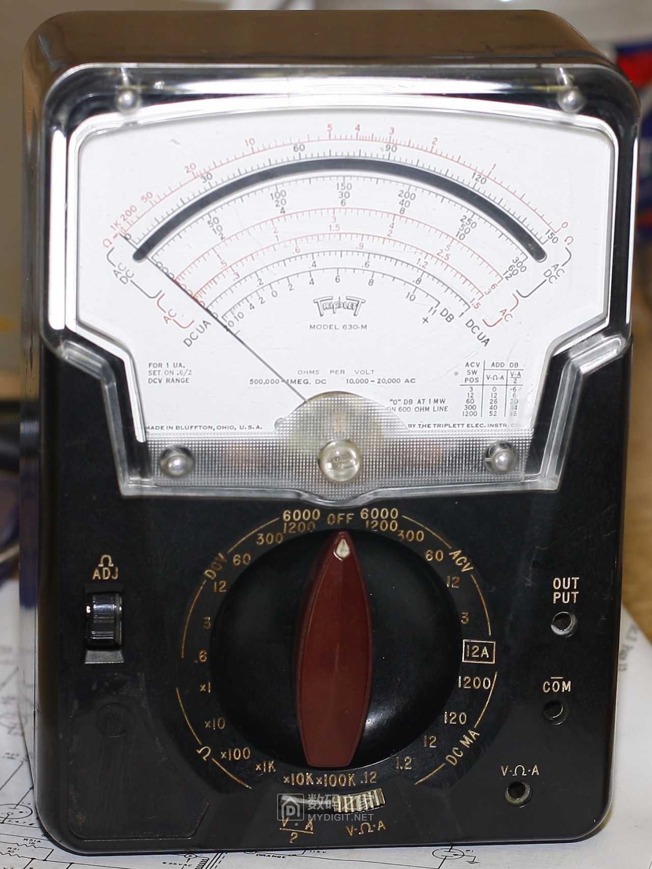 一块罕见的美国Triplett-630-M系列指针万用表拆解 - 拆机乐园 数码之家