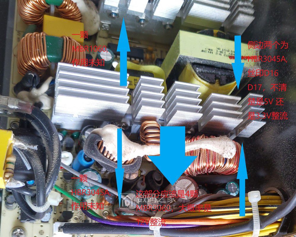 详拆航嘉多核WD500 型号HK600-35FP开关电源（电路资料） - 拆机乐园 数码之家