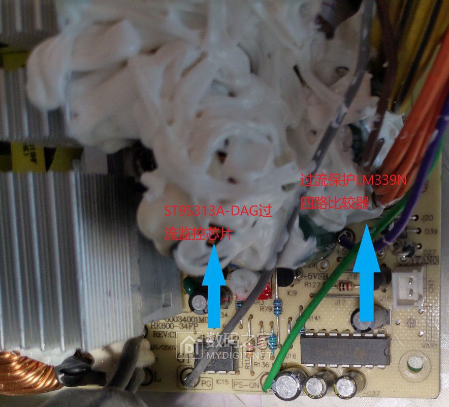 详拆航嘉多核WD500 型号HK600-35FP开关电源（电路资料） - 拆机乐园 数码之家