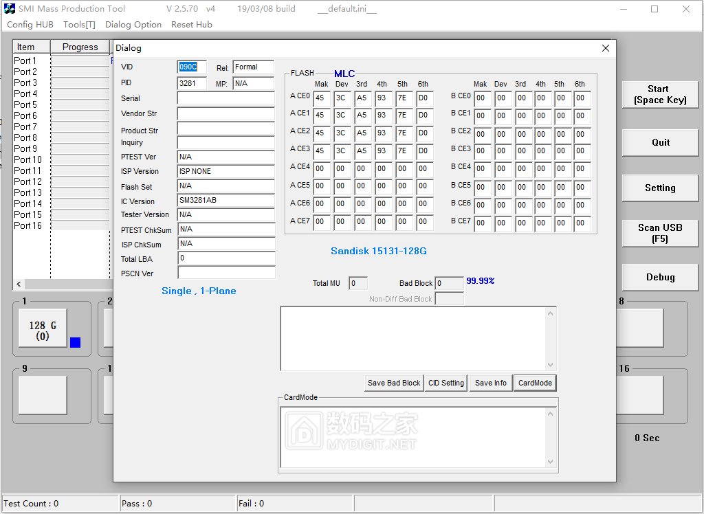 慧荣SM3281n+闪迪15131-128G量产不成功。 - U盘存储技术 数码之家