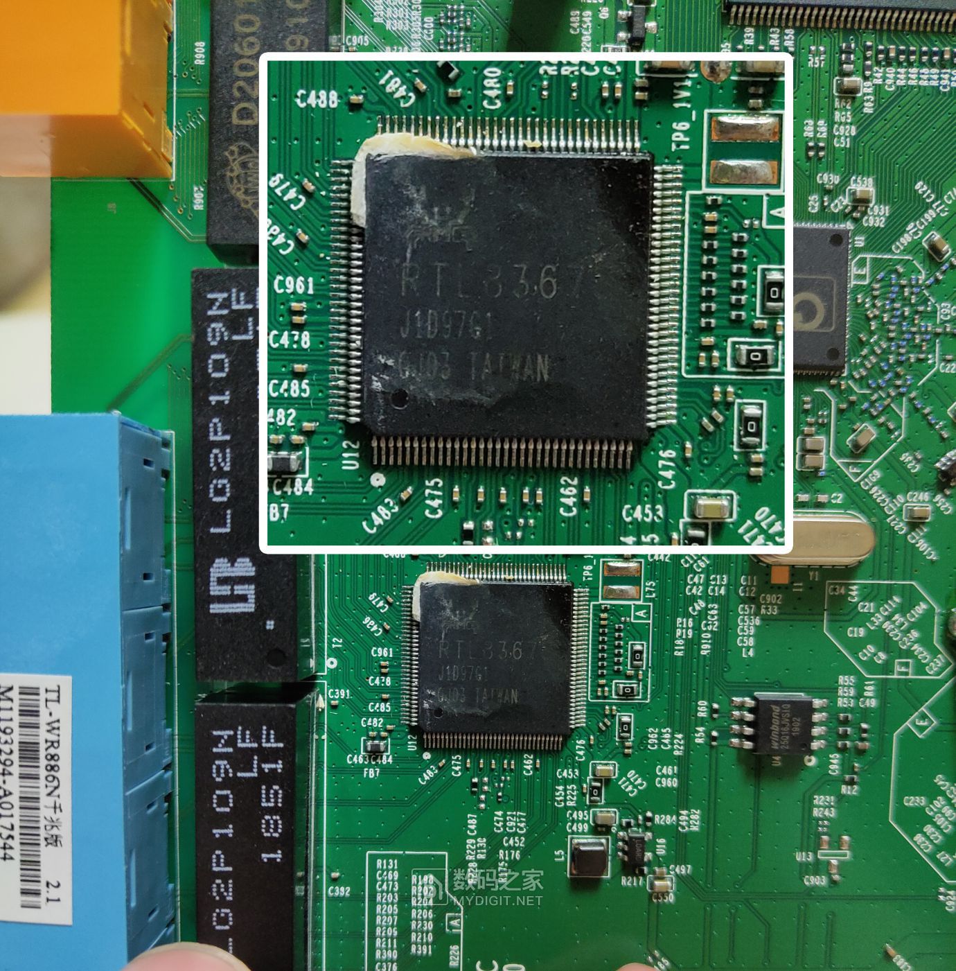 拆解TP-link TL-WR886n千兆版V2.1 终于看清楚交换机芯片了 - 拆机乐园 数码之家