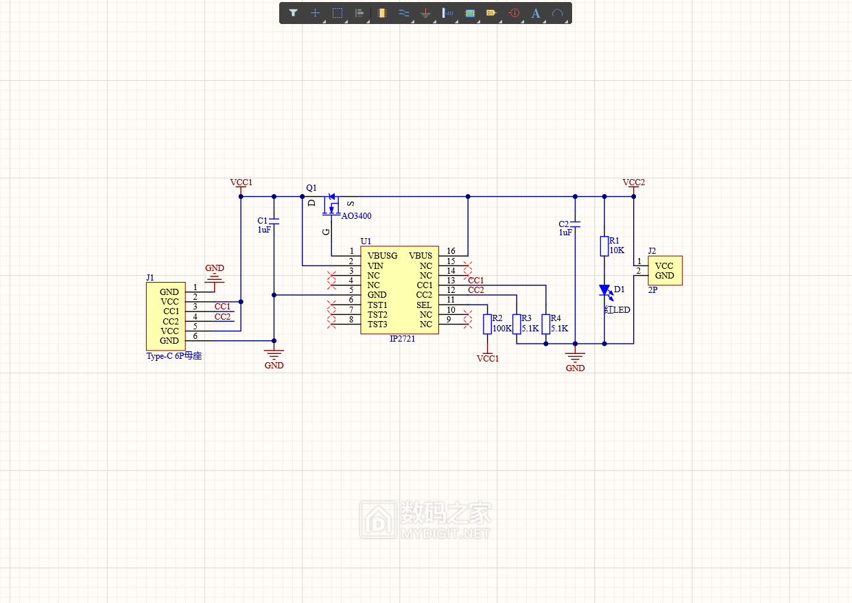 基于IP2721自制PD 20V诱骗器 - 电源/充电器 数码之家