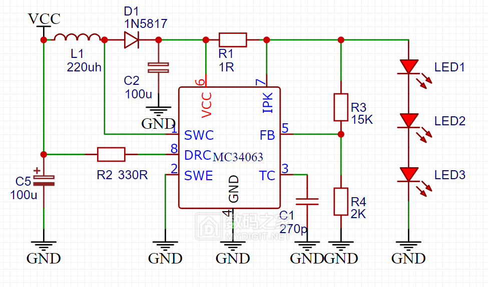 来两个你冇见过的用MC34063驱动的LED恒流电路 - 创意DIY 数码之家
