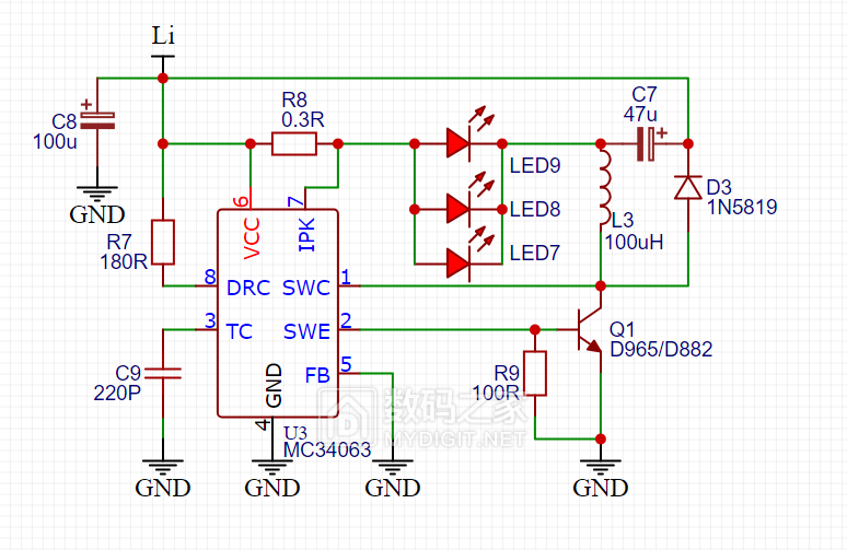 来两个你冇见过的用MC34063驱动的LED恒流电路 - 创意DIY 数码之家