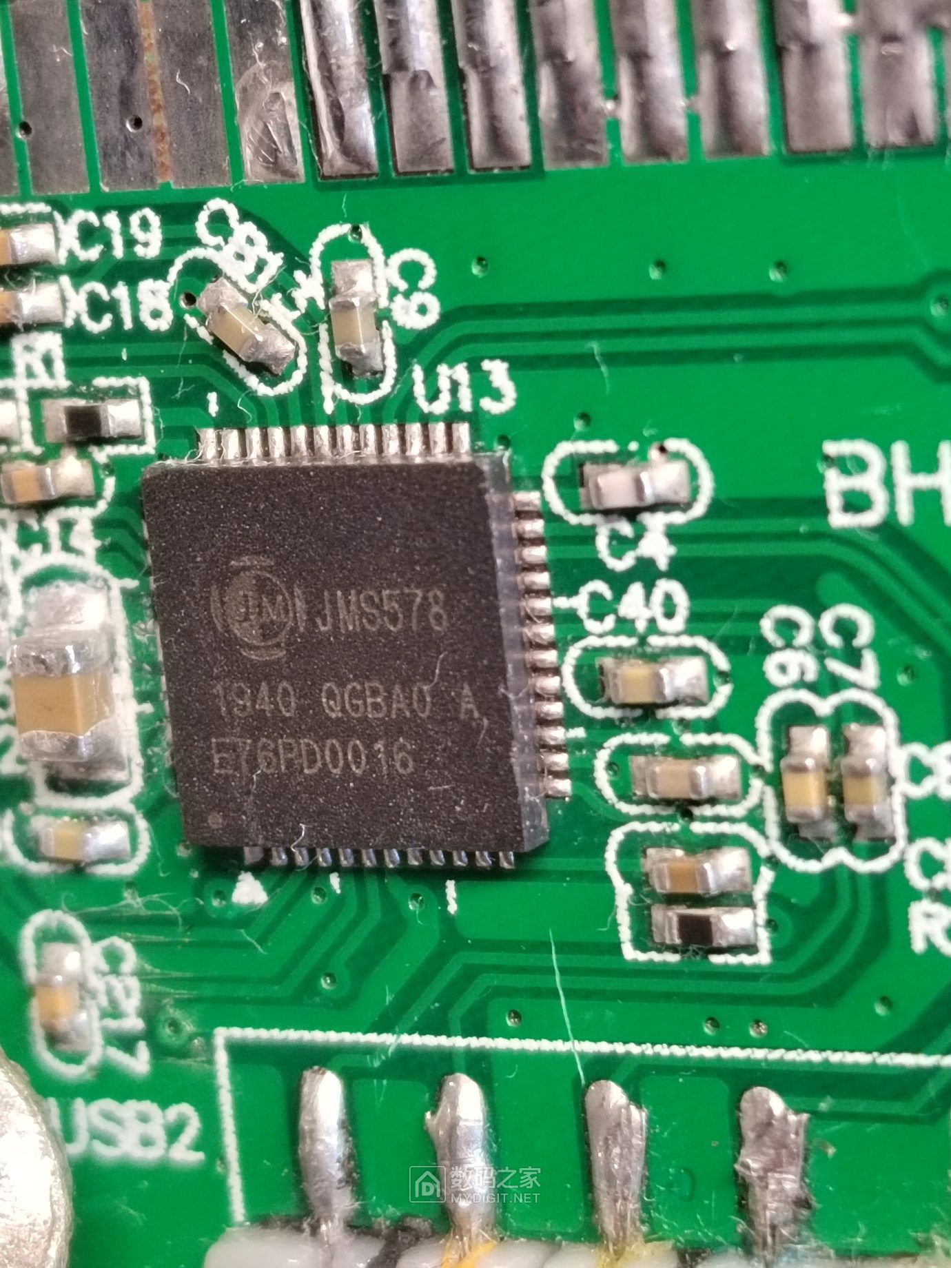 怎么老是你：电容。维修JMS578 USB3.0 to SATA易驱线并刷多种固件 - 拆机乐园 数码之家