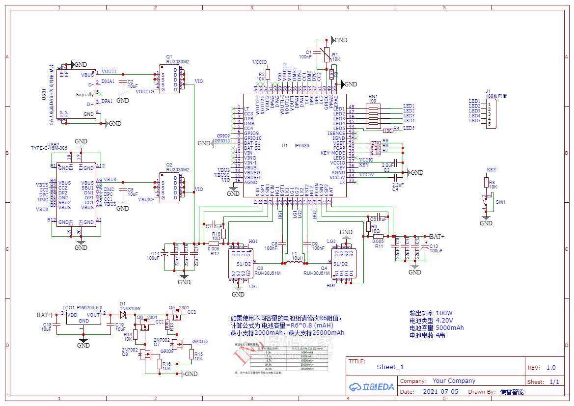 基于IP5389的双向100W快充充电宝 - 创意DIY 数码之家