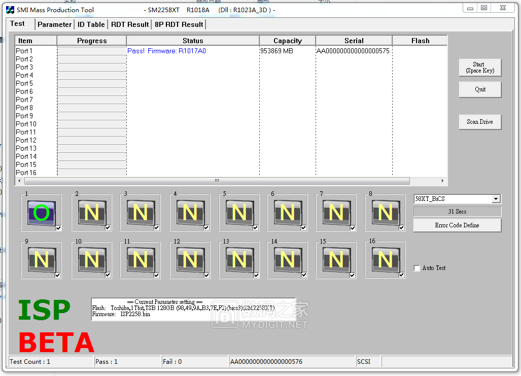 M2 2258XT 加东芝TH58TGT3V23BB8N (98, 49, 9A, B3, 7E, F2 )开卡 - SSD存储技术 数码之家
