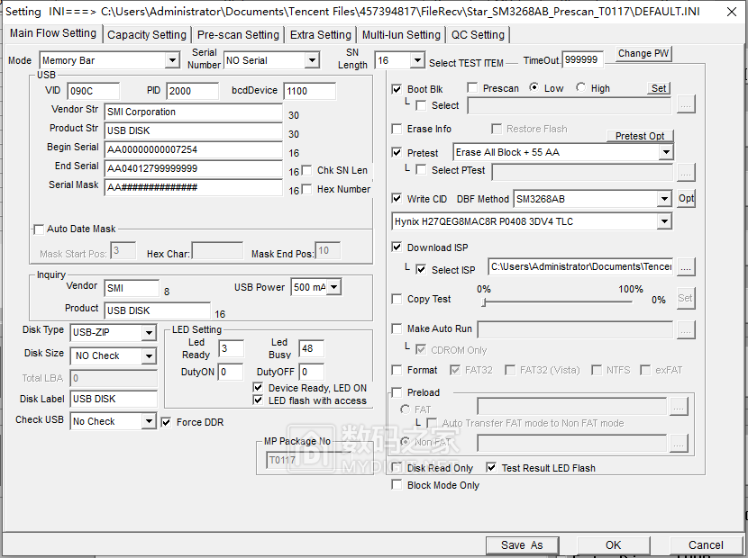 SM3268AB+H27Q1T8PQA2R 开卡 无限Pretest - U盘存储技术 数码之家