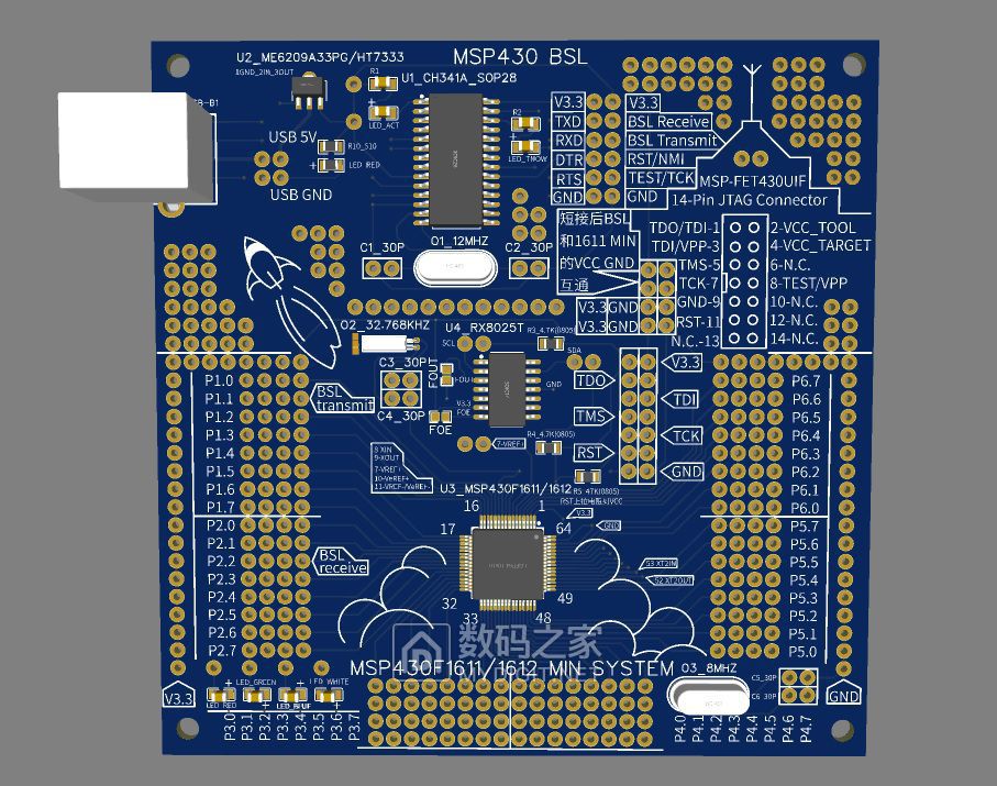 玩玩TI的MSP430系列-MSP430F1611 - 我爱单片机 数码之家