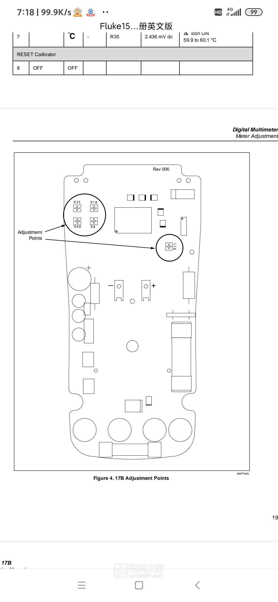 带R64电位器的FLUKE福禄克15B/17B校准方法 - 仪表谈谈 数码之家