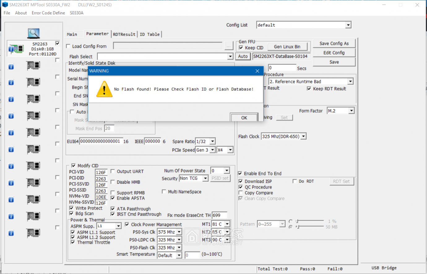 SM2263XT 镁光B47R能开吗？进ROM模式用mptool，No Flash found - SSD存储技术 数码之家