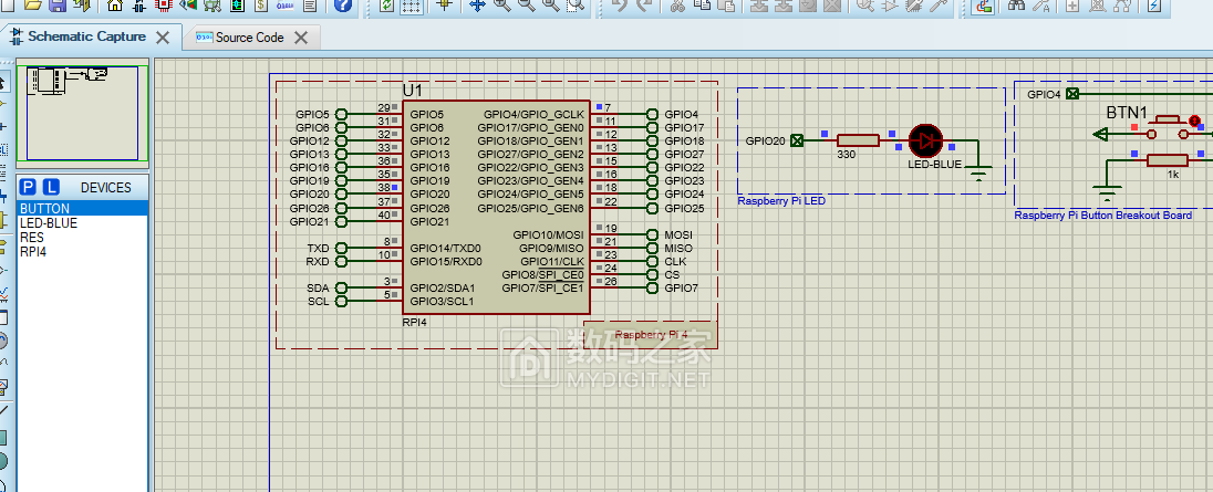proteus 8.13版本支持raspberry pi 4b的模拟了. - 我爱单片机 数码之家