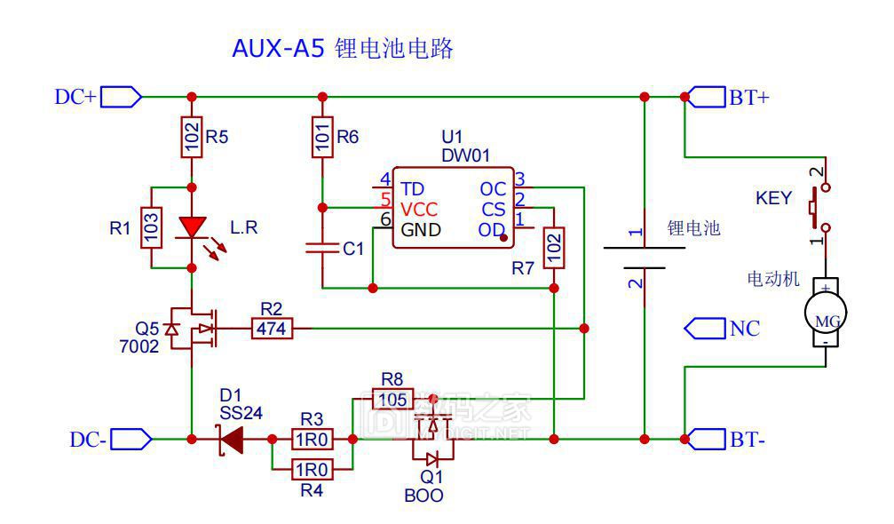 奥克斯AUX-A5专业理发器锂电池修理，并讲解单节锂电保护DW01+8205电路原理 - 拆机乐园 数码之家