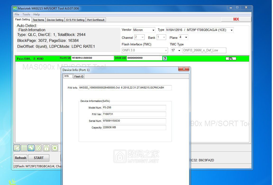 手把手教你开卡CS1802A（MAS0902）镁光PFH18 N18的颗粒~~~ - SSD存储技术 数码之家