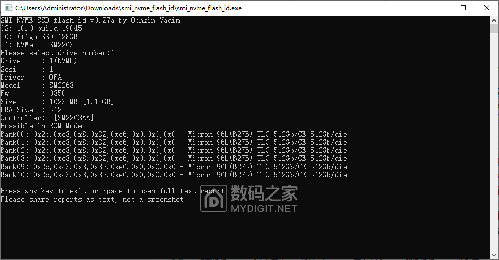 求助 朗科SM2263xt主控读取的颗粒是b27b的，试了很多工具都不行 - SSD存储技术 数码之家