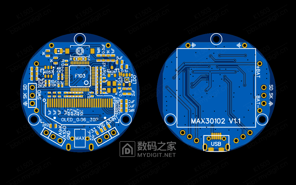 基于美信MAX30102传感器做一个心率+血氧测试仪...... - 创意DIY 数码之家