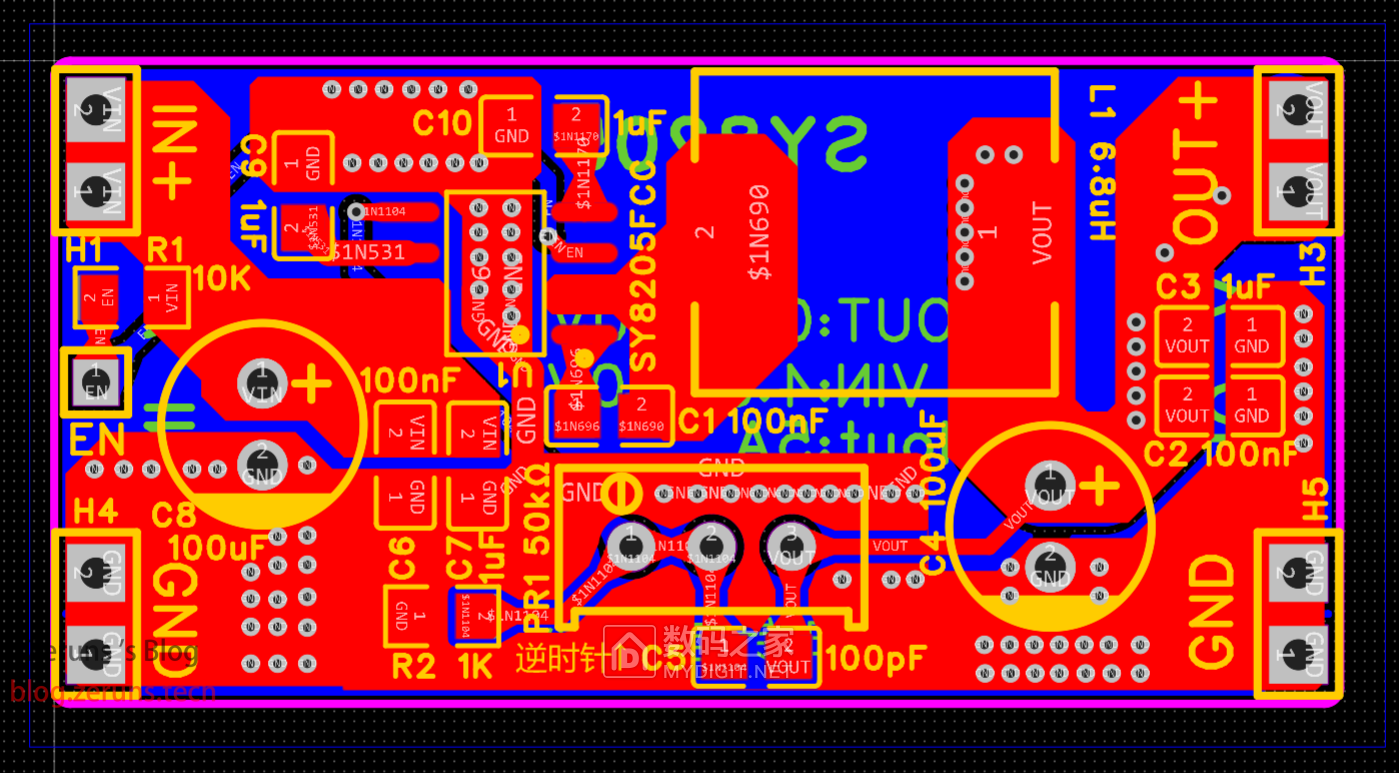SY8205同步降压可调DC-DC电源模块（原理图和PCB） - 电源/充电器 数码之家