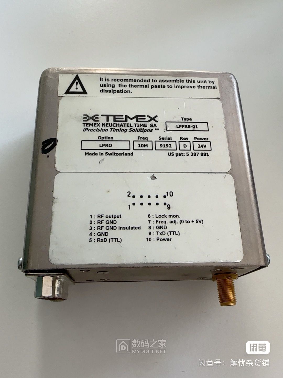 TEMEX LPFRS-01铷钟拆解资料 - 拆机乐园 数码之家