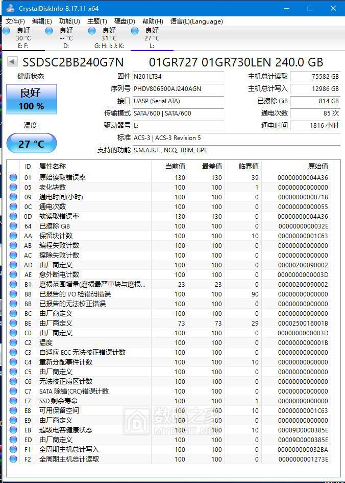 （新收获3）收了1个intel SSD S3520-240GB和1个S3510-800GB - SSD存储技术 数码之家