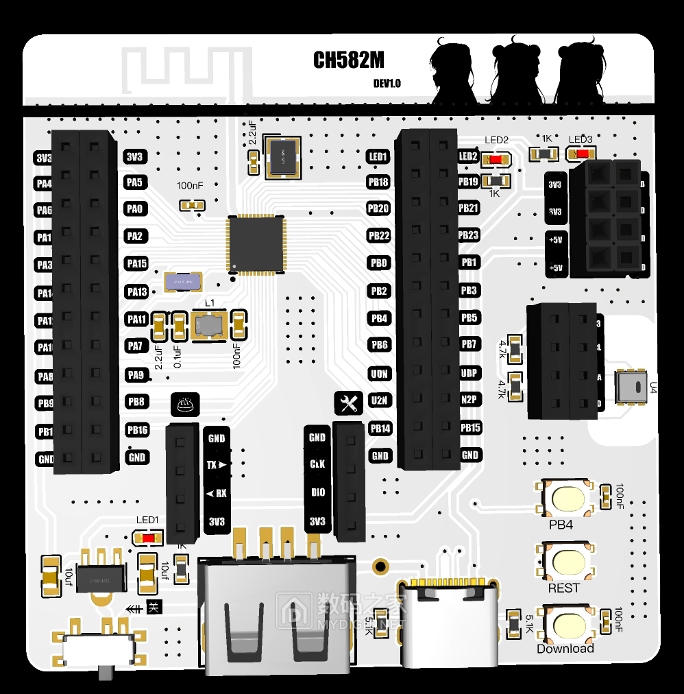 尝试自己做一个CH582M的开发板 - 我爱单片机 数码之家